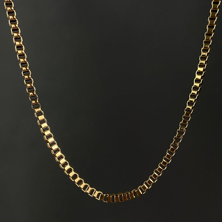 Box Gold-Plated Men's Chain 3mm | Lavender Official