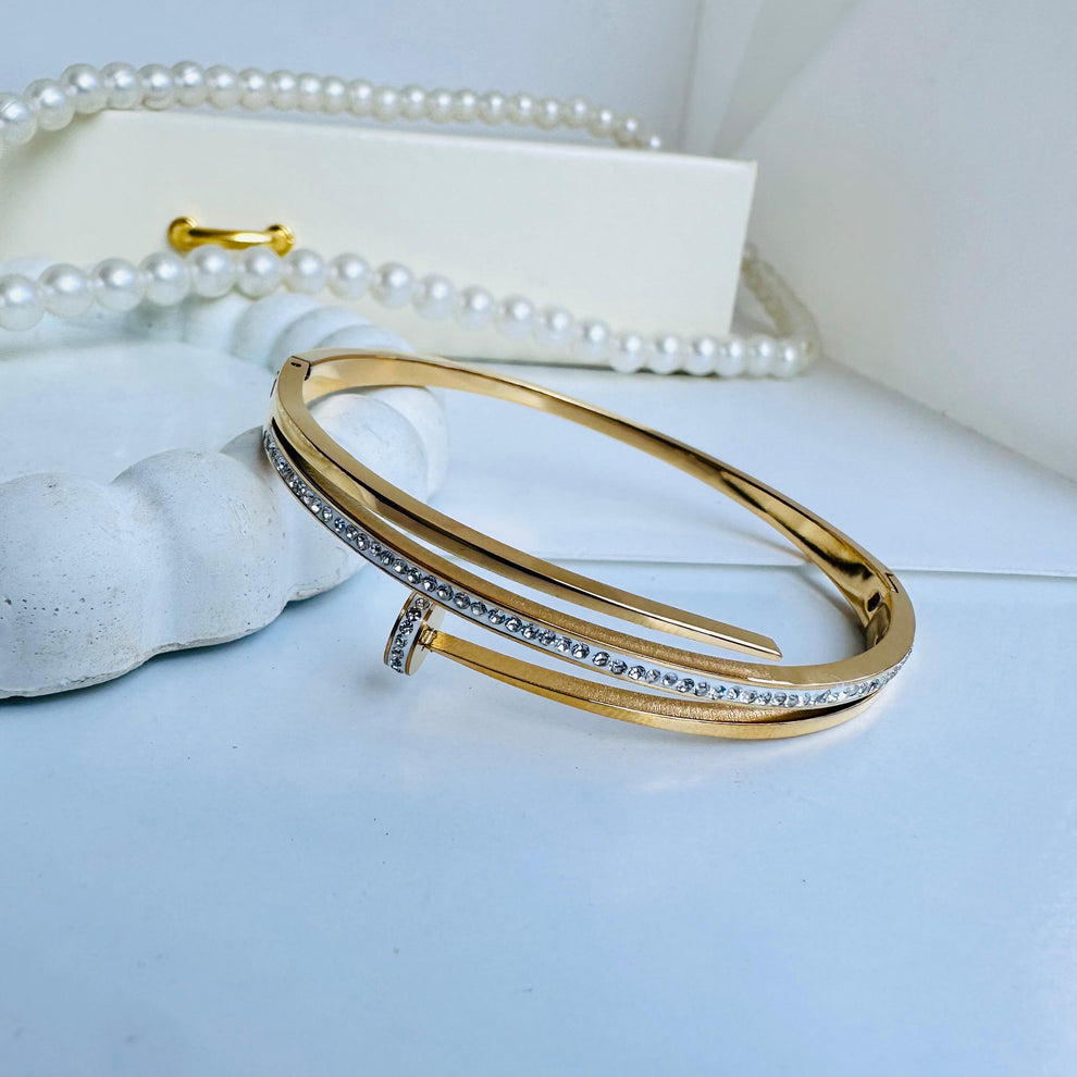 Layered Nail 18K Bracelet | Anti-Tarnish 18K Bracelets | LAVENDER OFFICIAL – Lavender Official