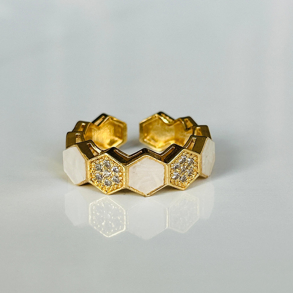 Hexa Aura Ring | Premium Anti Tarnish 18k Rings | LAVENDER OFFICIAL ...